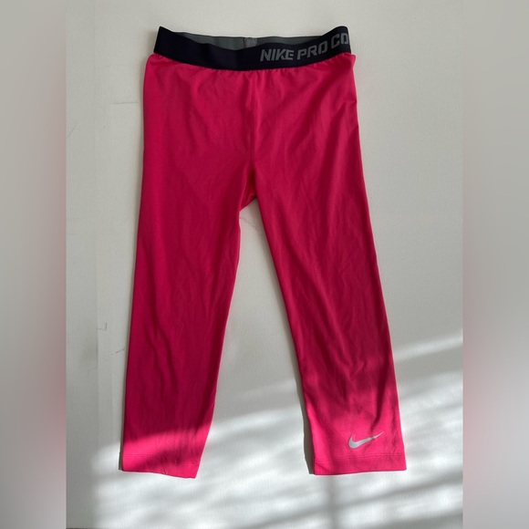 Nike | Pants & Jumpsuits | Nike Pro Combat Cropped Hot Pink Compression ...